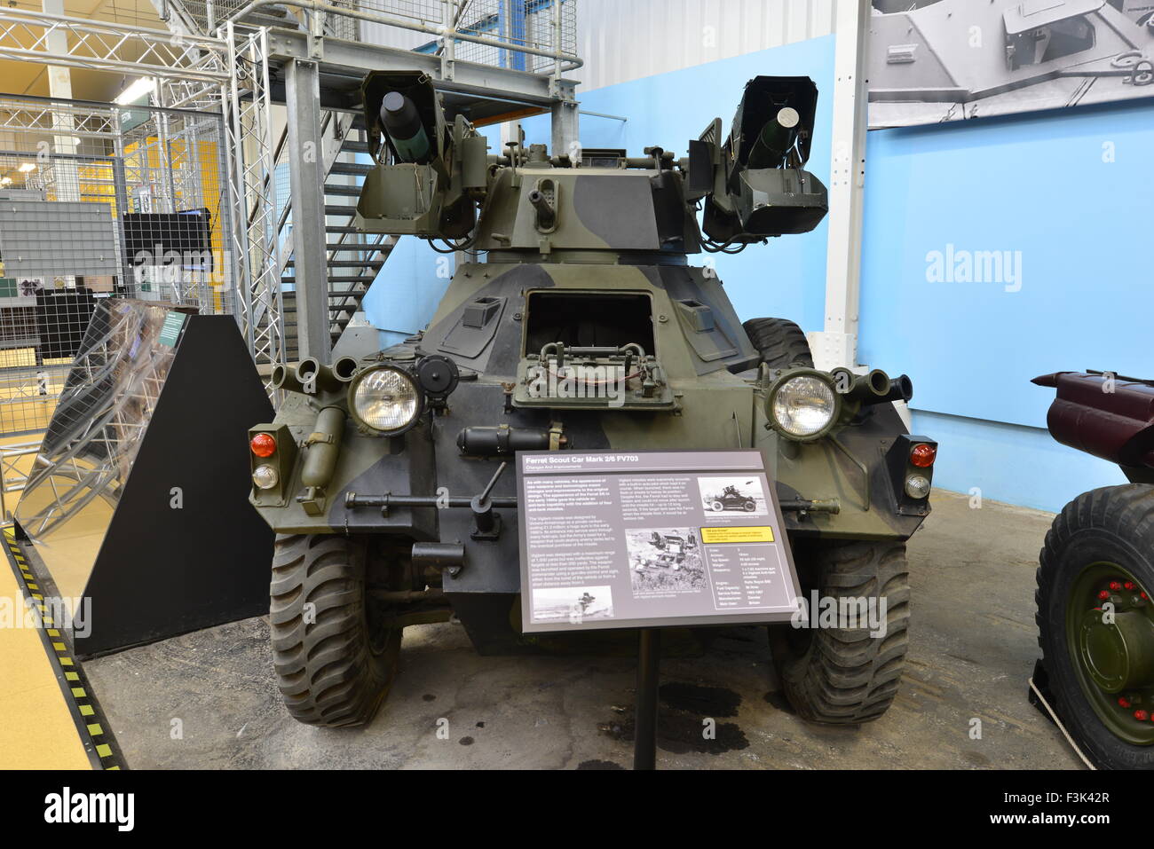 A Ferret scout car at the Bovington Tank Museum in Bovington Stock ...