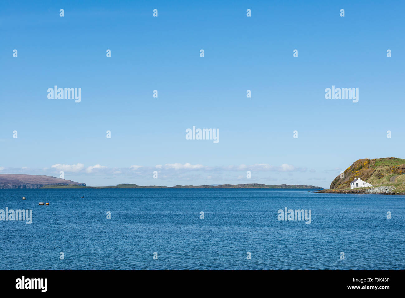 House in the Village of Stein at the coastline of the blue ocean on the ...