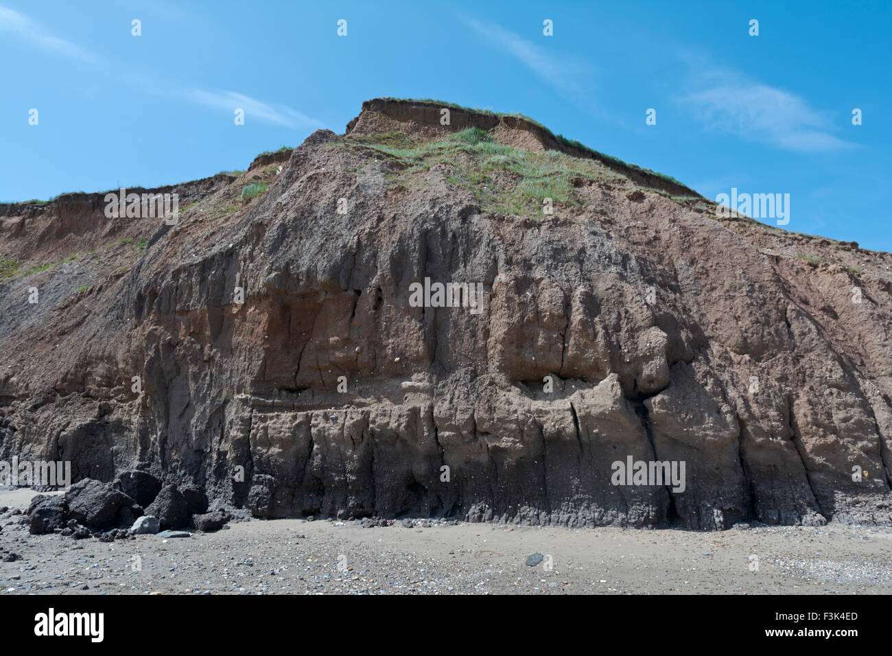 Coastal Erosion in the cliffs at Mappleton Sands - Yorkshire Coast ...