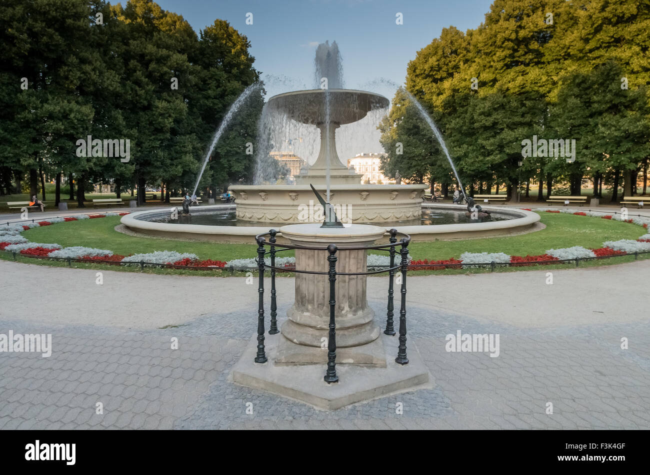 Sundial and Fountain in Saxon Garden (Ogrod Saski), Warsaw Stock Photo ... Sundial and Fountain in Saxon Garden (Ogrod Saski), Warsaw Stock Photo ...