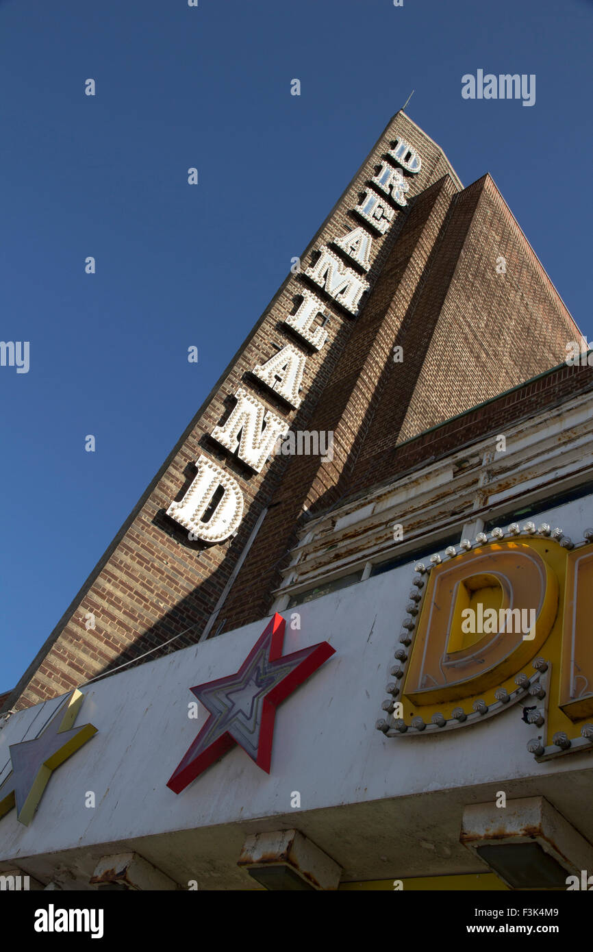 MARGATE, KENT, UK - JUNE 5, 2014. The iconic Dreamland sign at Margate ...