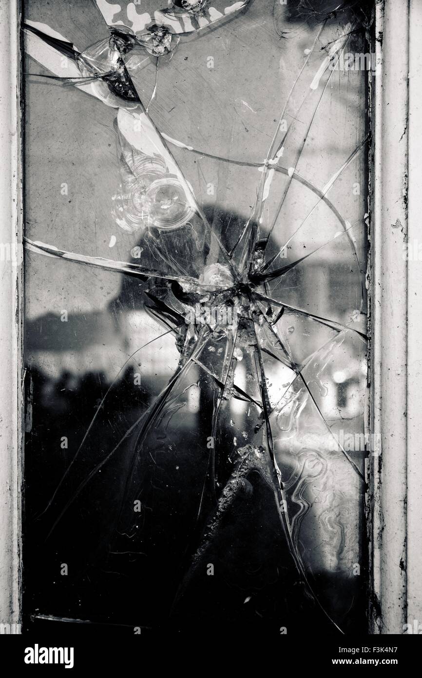 Broken Glass Window Stock Photo - Alamy