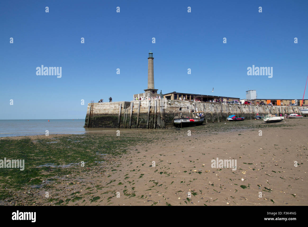 MARGATE, KENT, UK - AUGUST 8. 2015. The 1812 Margate Stone Pier with ...