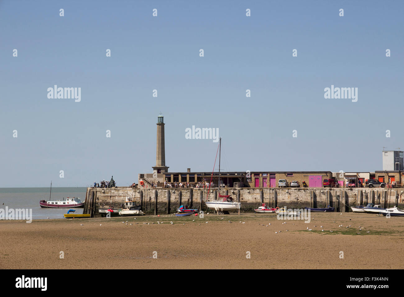 MARGATE, KENT, UK - AUGUST 8. 2015. The 1812 Margate Stone Pier with ...