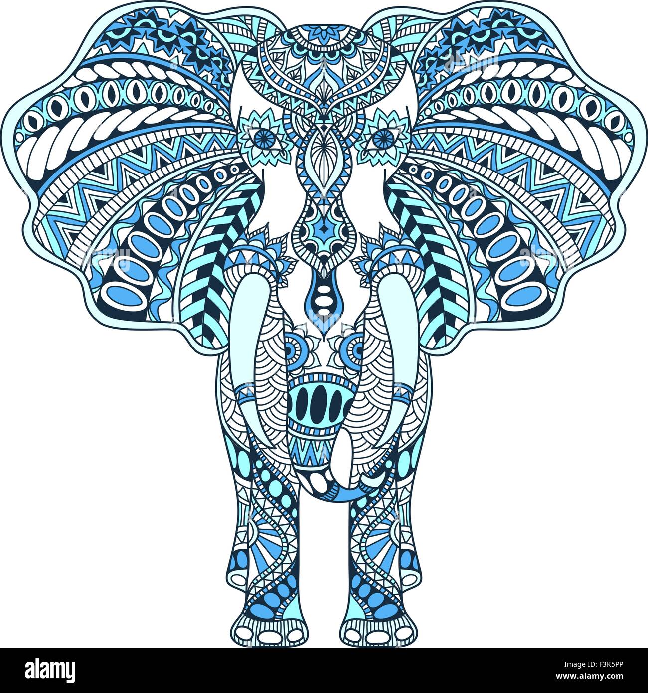 vector blue decorated Indian Elephant Stock Vector Image & Art - Alamy