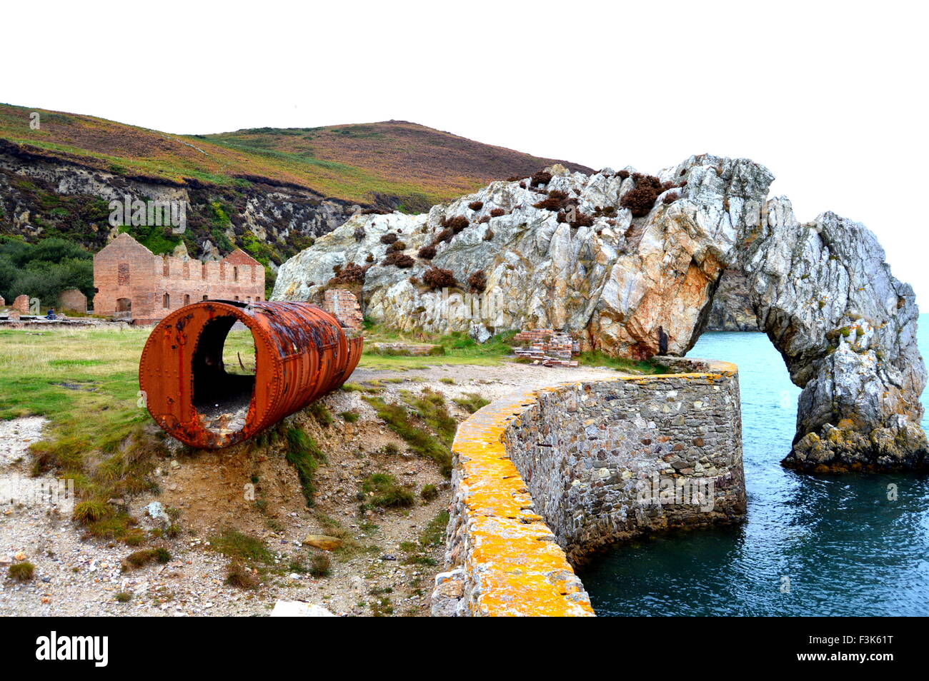 Sea Arch At Abandoned Brickwork Stock Photo - Alamy