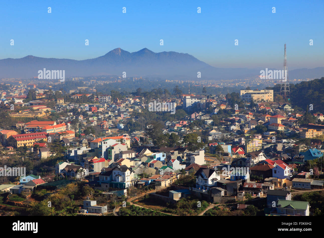 Vietnam, Dalat, general aerial view, panorama Stock Photo - Alamy