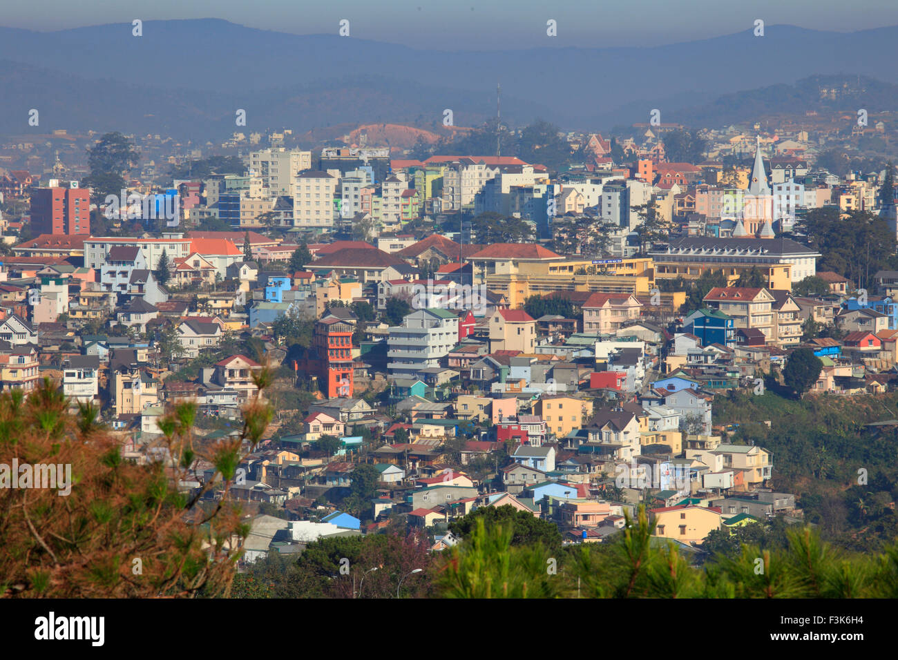 Vietnam, Dalat, general aerial view, panorama Stock Photo - Alamy