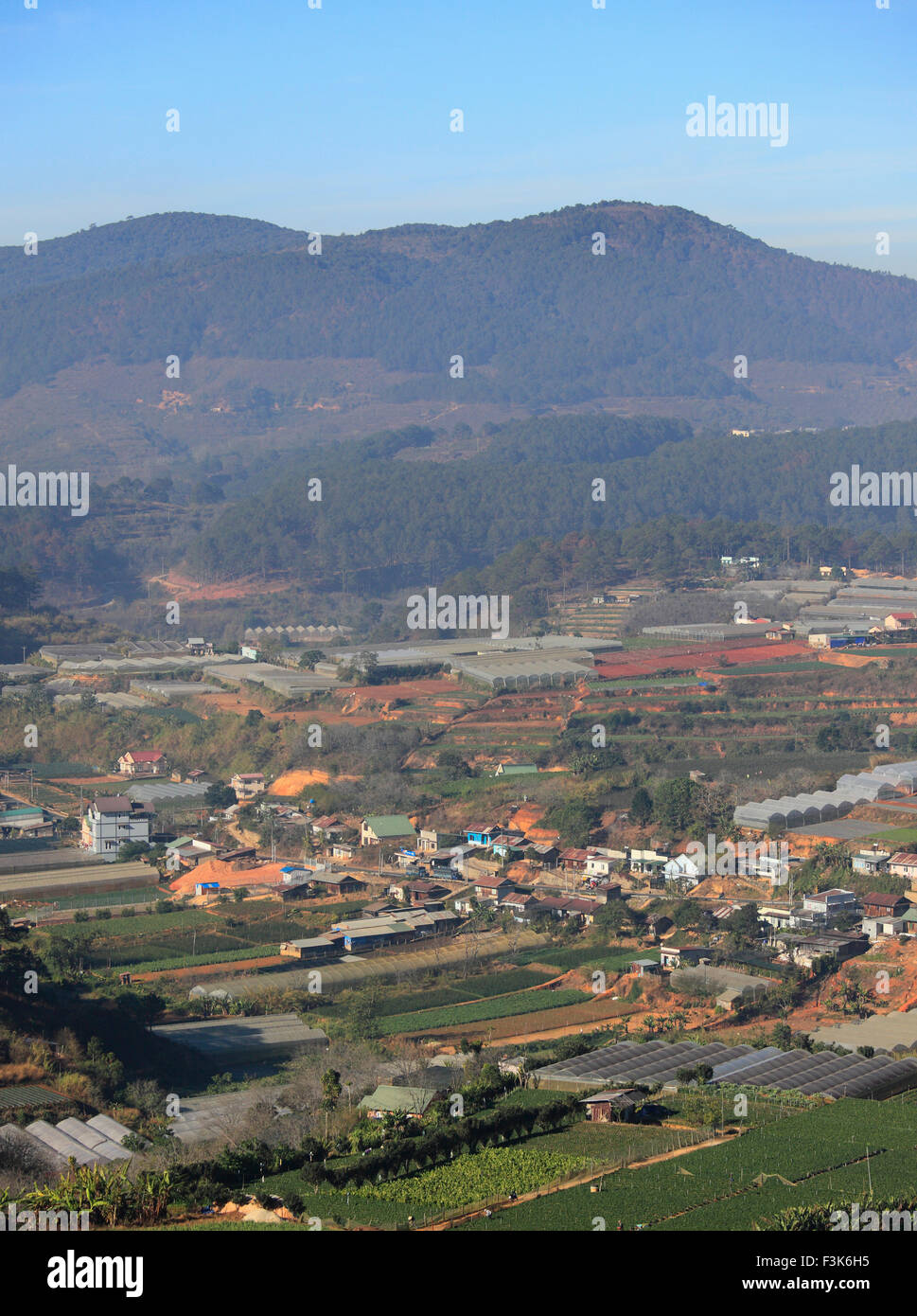 Vietnam, Dalat, landscape, vegetable gardens Stock Photo - Alamy