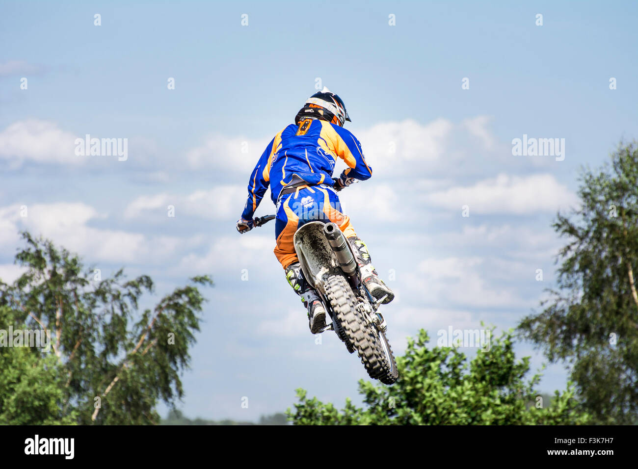 MUNICH, GERMANY - AUGUST 17: Unknown rider participates at the training ...