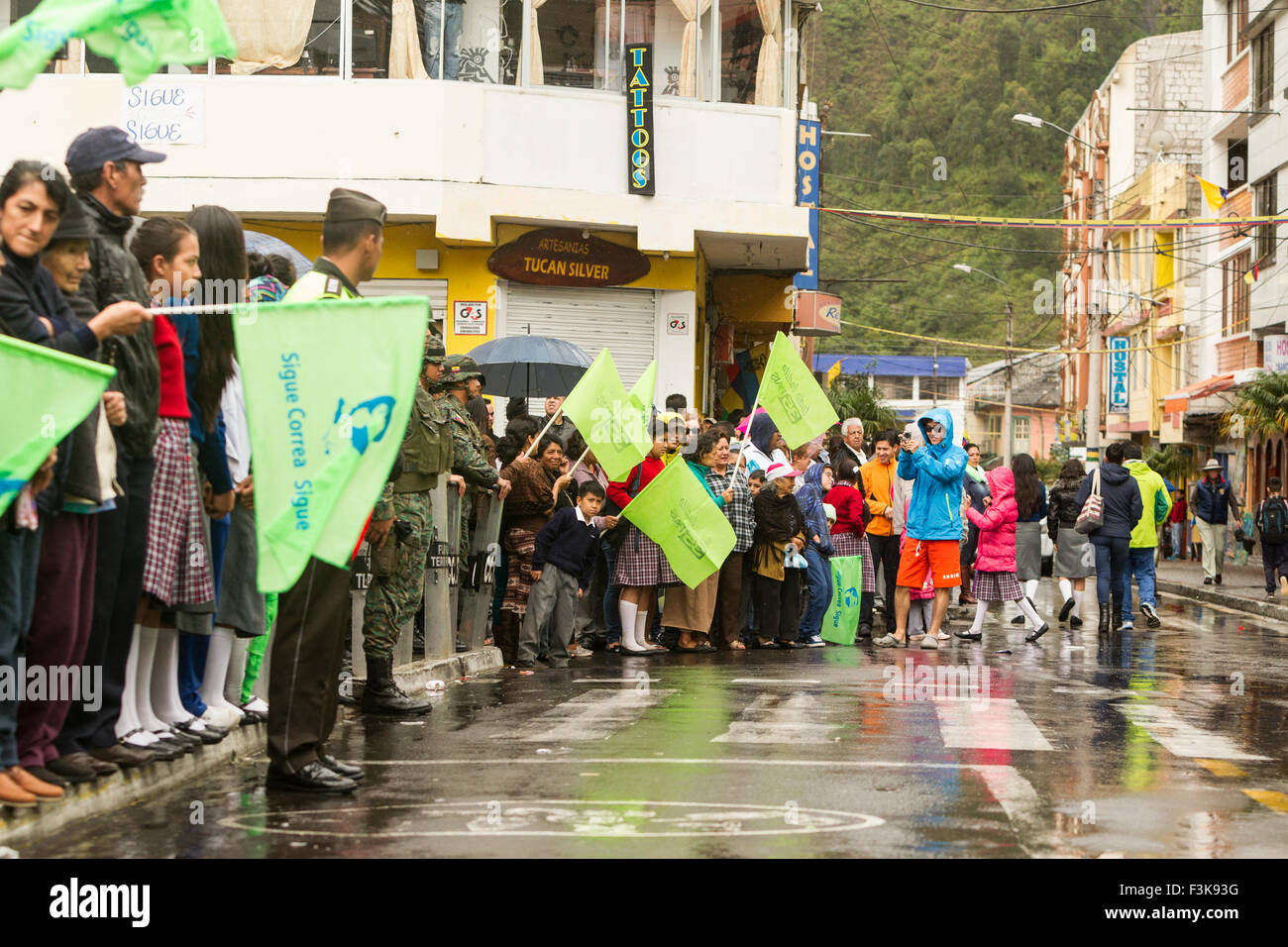 Supporters Of Rafael Correa Delgado Ecuadorian President Waiting For ... Supporters Of Rafael Correa Delgado Ecuadorian President Waiting For ...