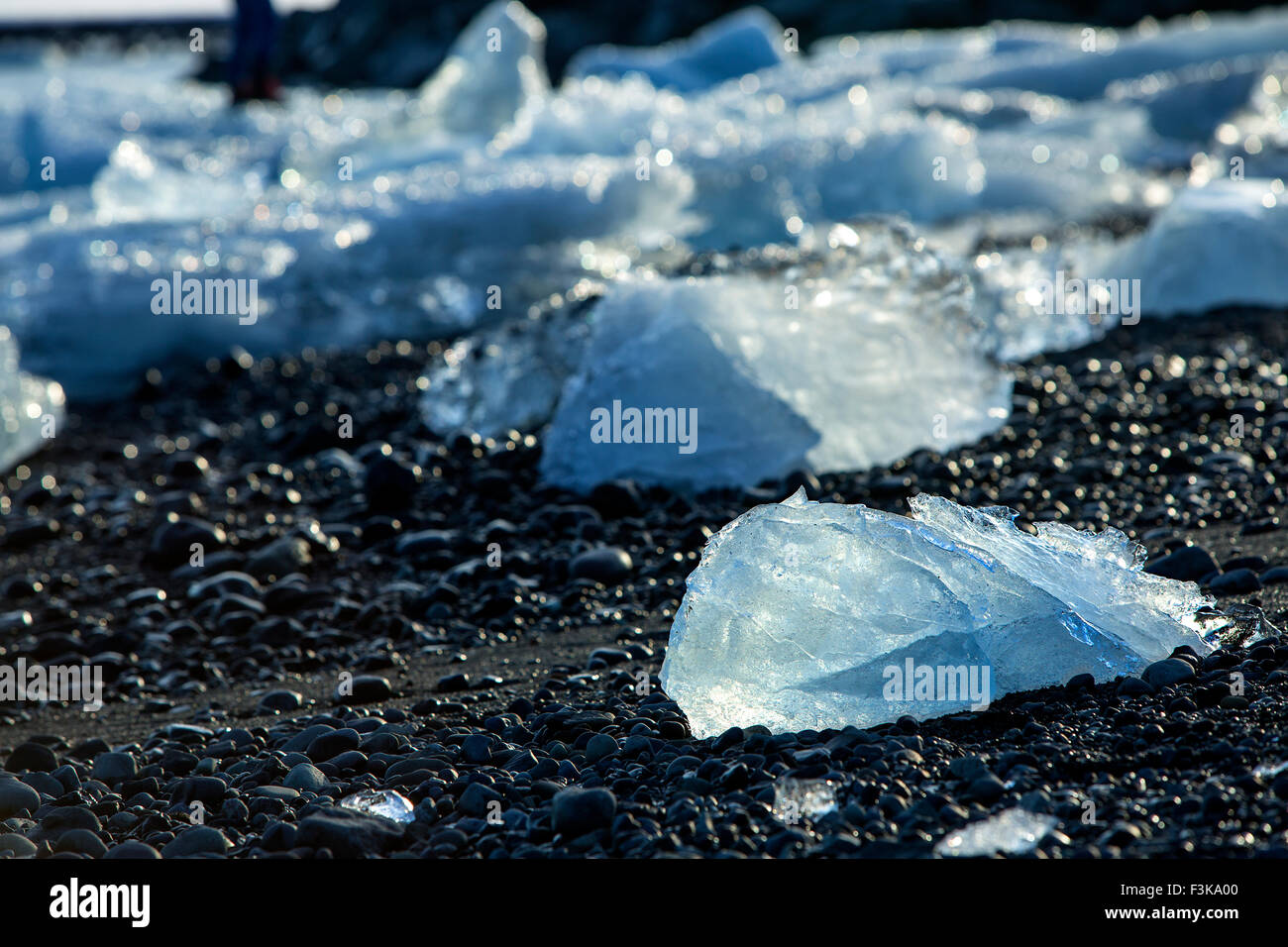 Ice blocks at glacier lagoon Jokulsarlon in Iceland, wintertime Stock ...