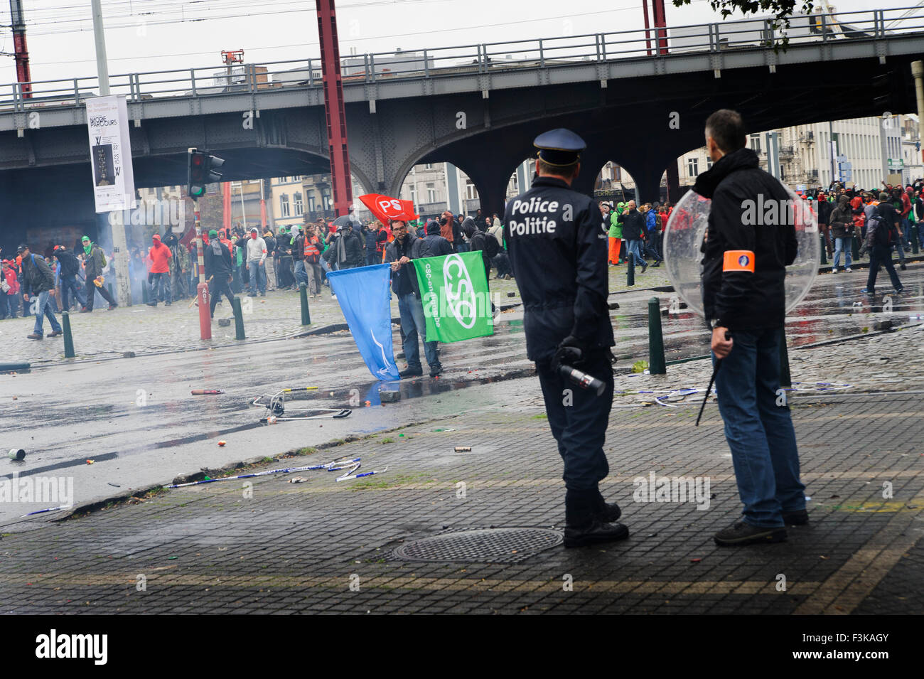Brussels, Belgium. 7th October, 2015. Brussels demonstration, Belgium ...