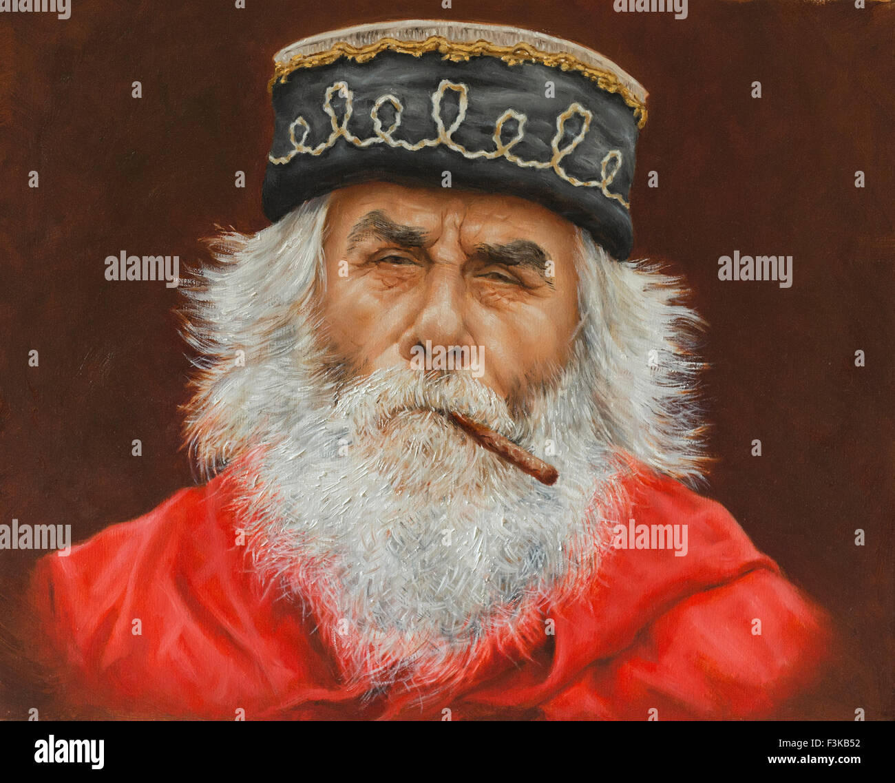 oil painting on canvas of a senior Garibaldi Stock Photo - Alamy