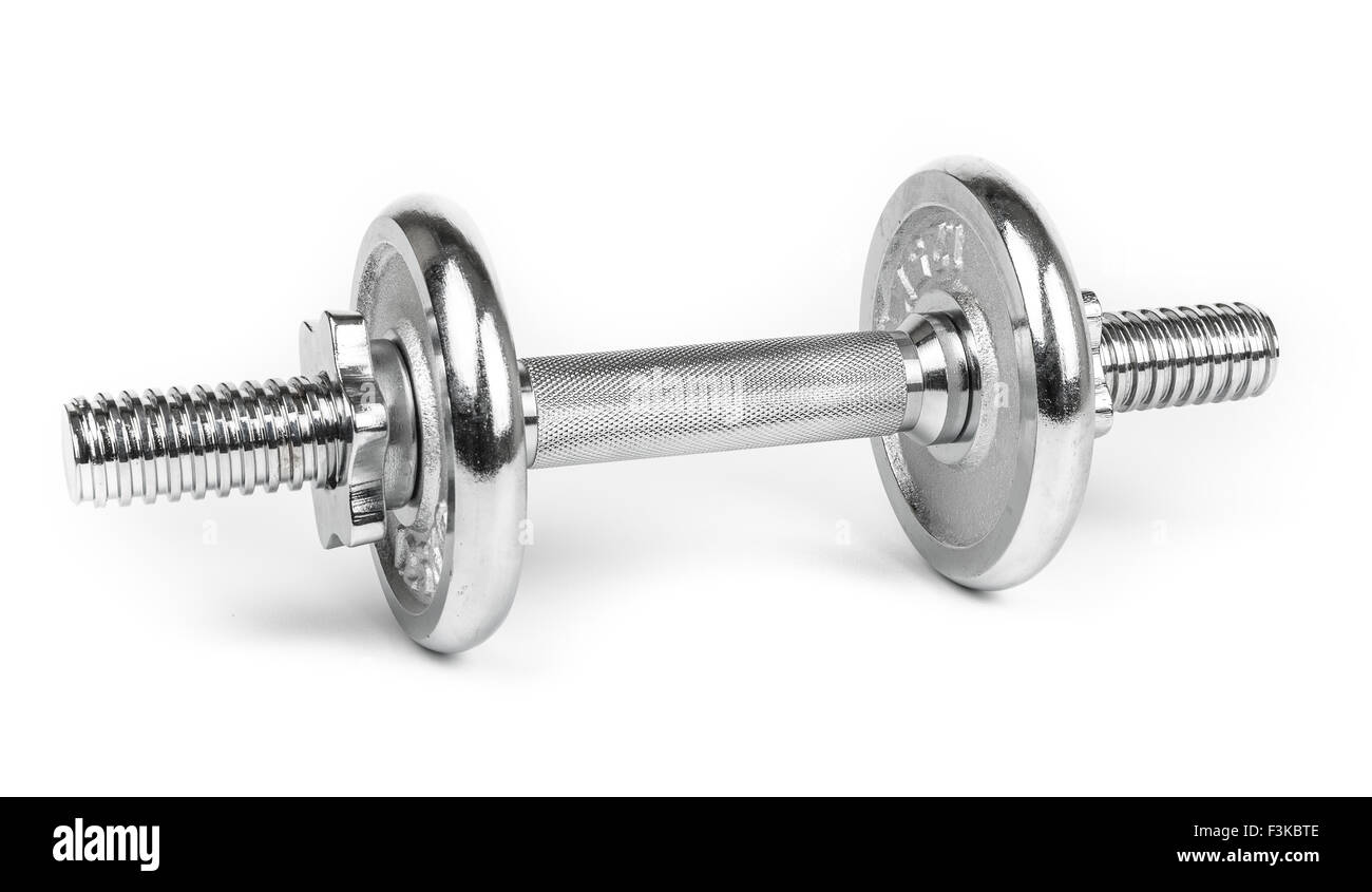 Heavy steel dumbbell handle Cut Out Stock Images & Pictures - Alamy