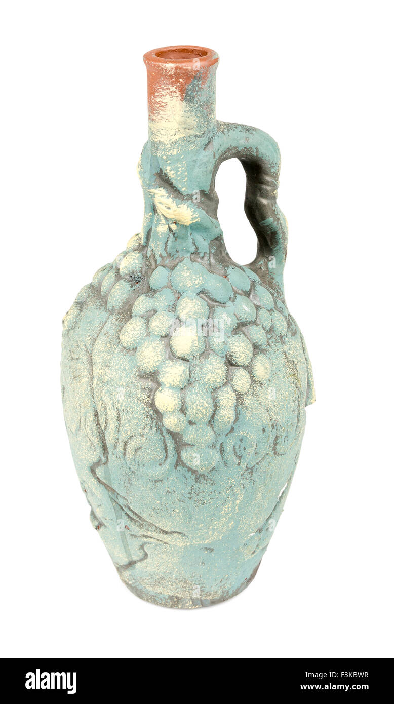 Clay wine jug or pitcher isolated on white Stock Photo - Alamy