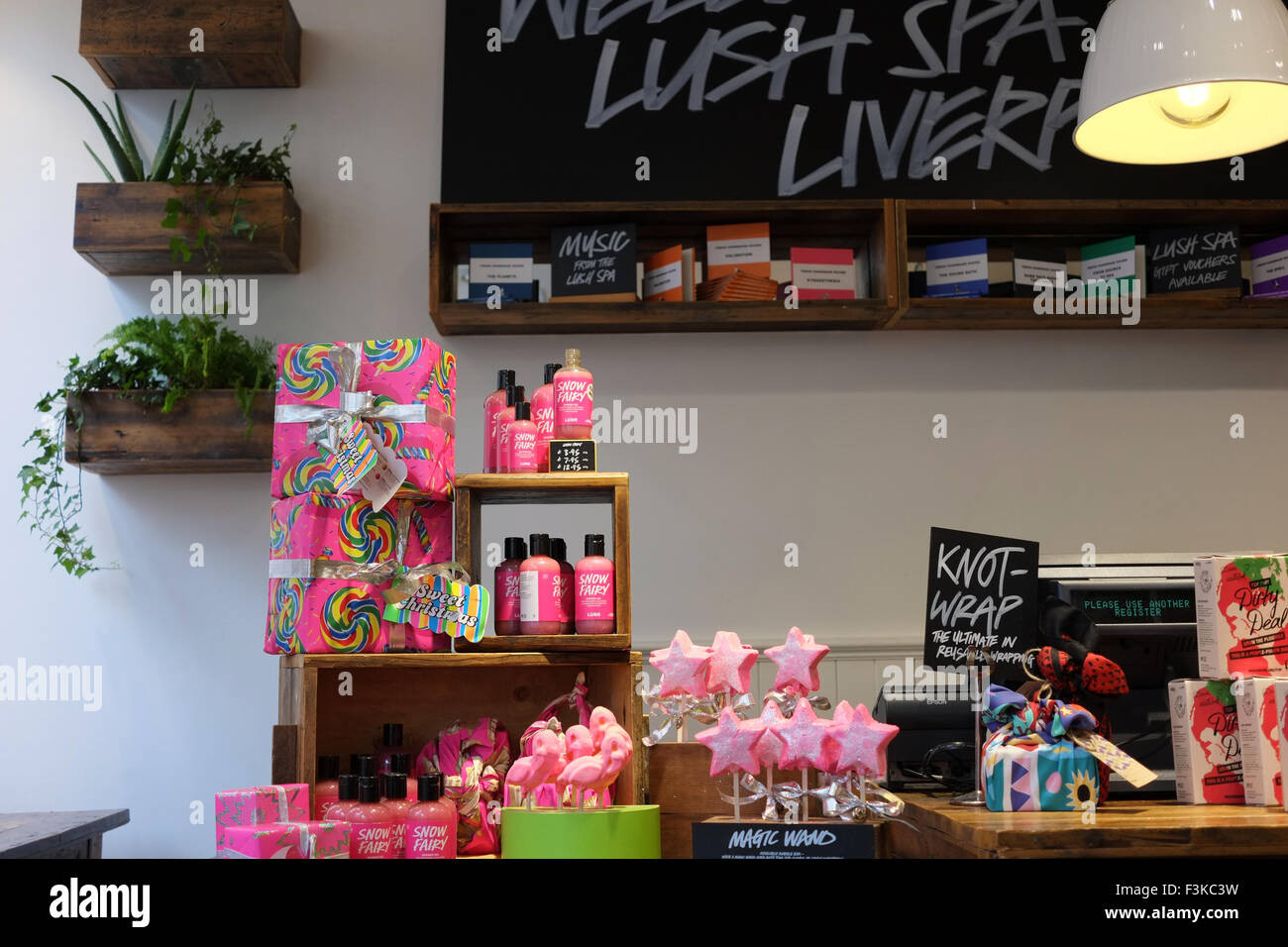 A colourful display of scented smelly soaps & bath bombs in the Lush ...