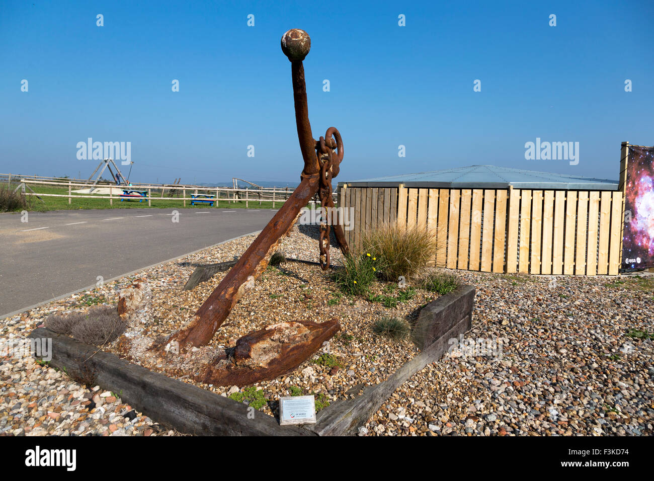 An old rusting anchor outside the Visitor Centre at the Thurrock ...