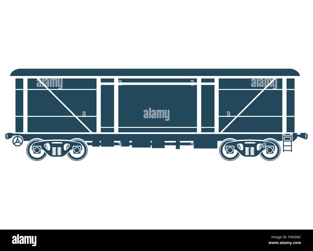 Covered Railway freight car - Vector illustration Stock Vector Image ...