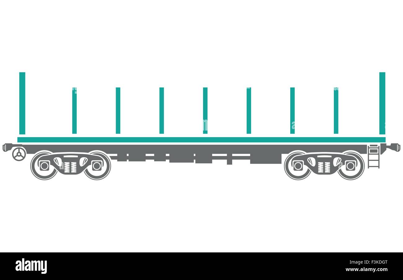 Open platform Railway freight car - Vector Stock Vector Image & Art - Alamy
