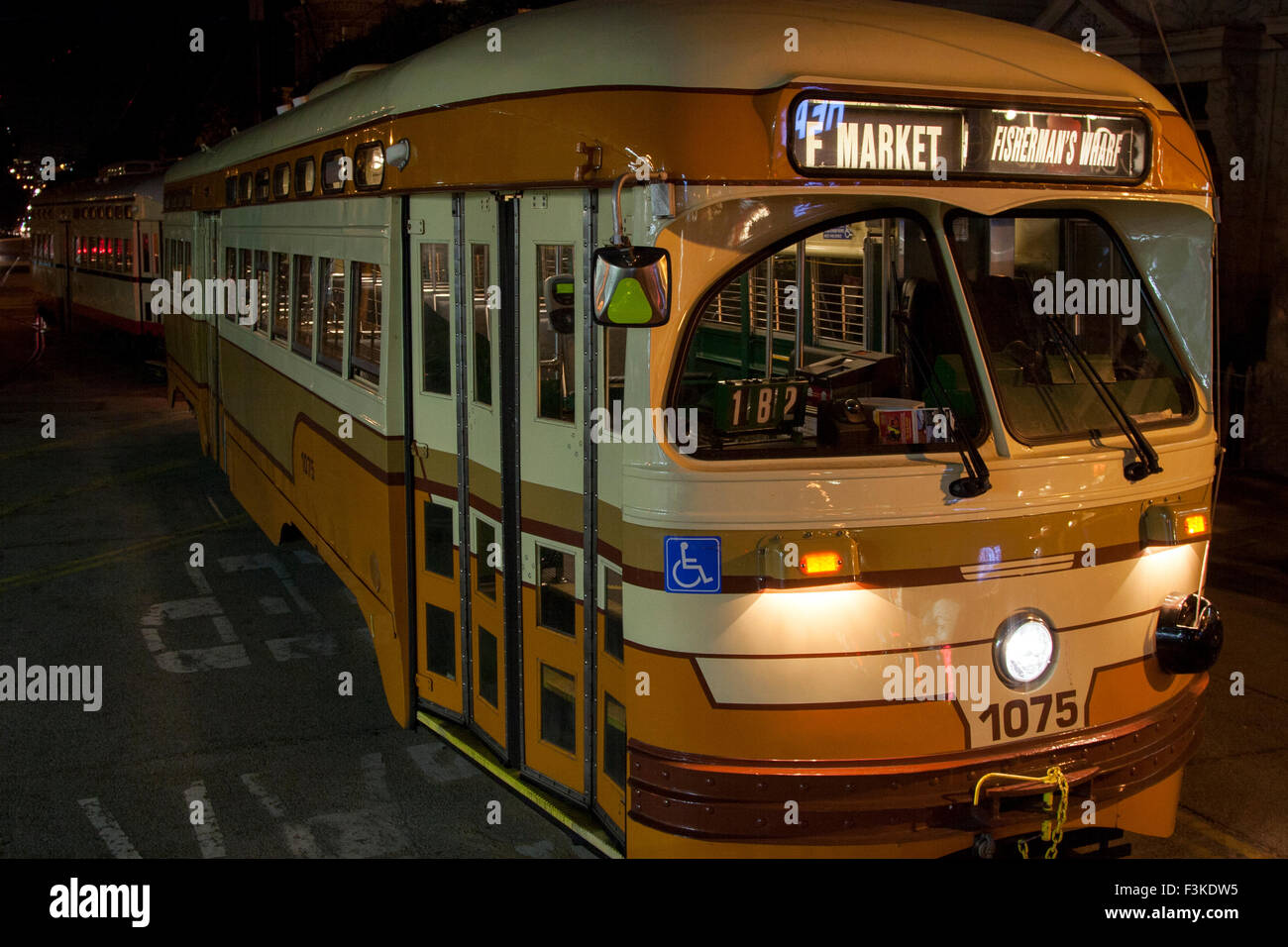 MUNI F-Market at the end of the line - at Castro and Market, in San ...