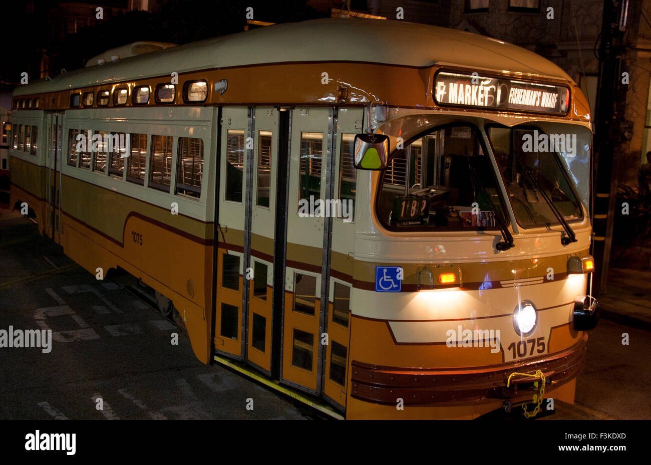 MUNI F-Market at the end of the line - at Castro and Market, in San ...