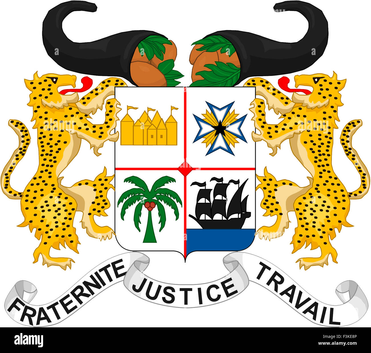 National coat of arms of the Republic of Benin Stock Photo - Alamy