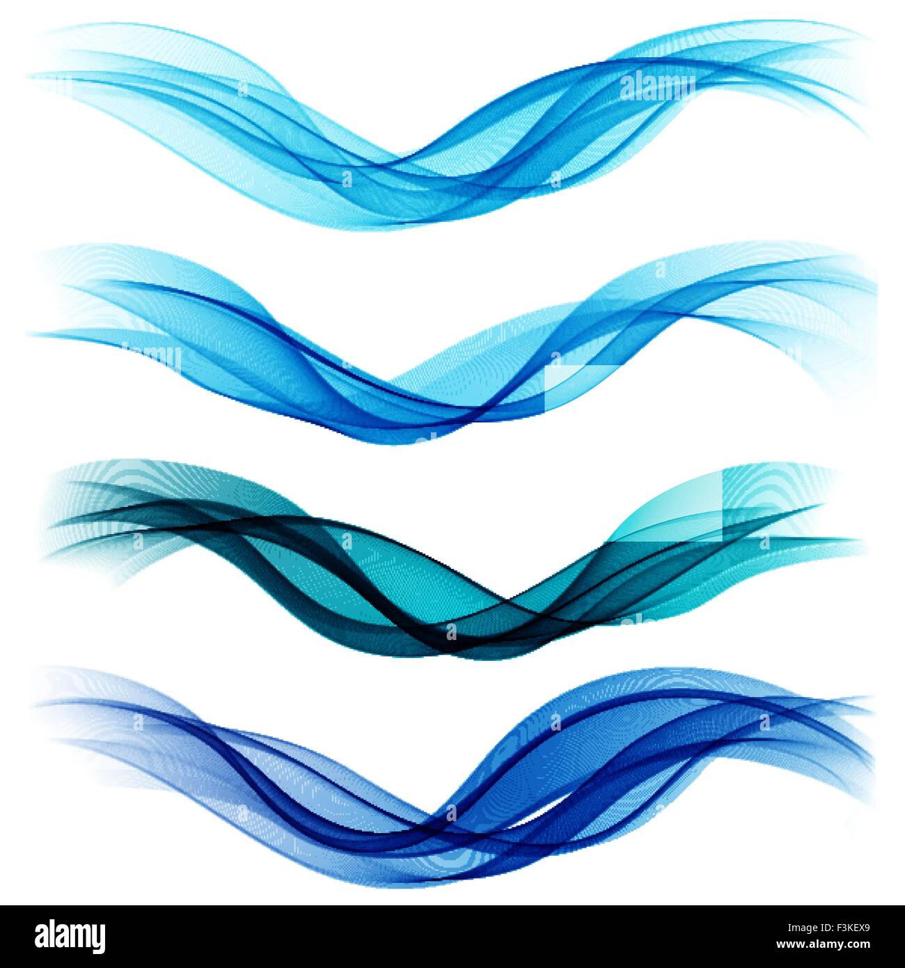Set of abstract blue waves. Vector illustration Stock Vector Image ...