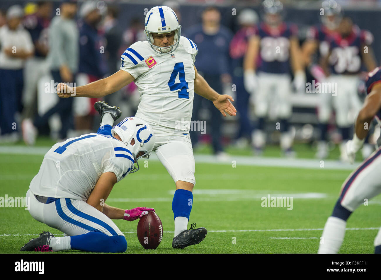 Houston, Texas, USA. 8th Oct, 2015. Indianapolis Colts kicker Adam ...