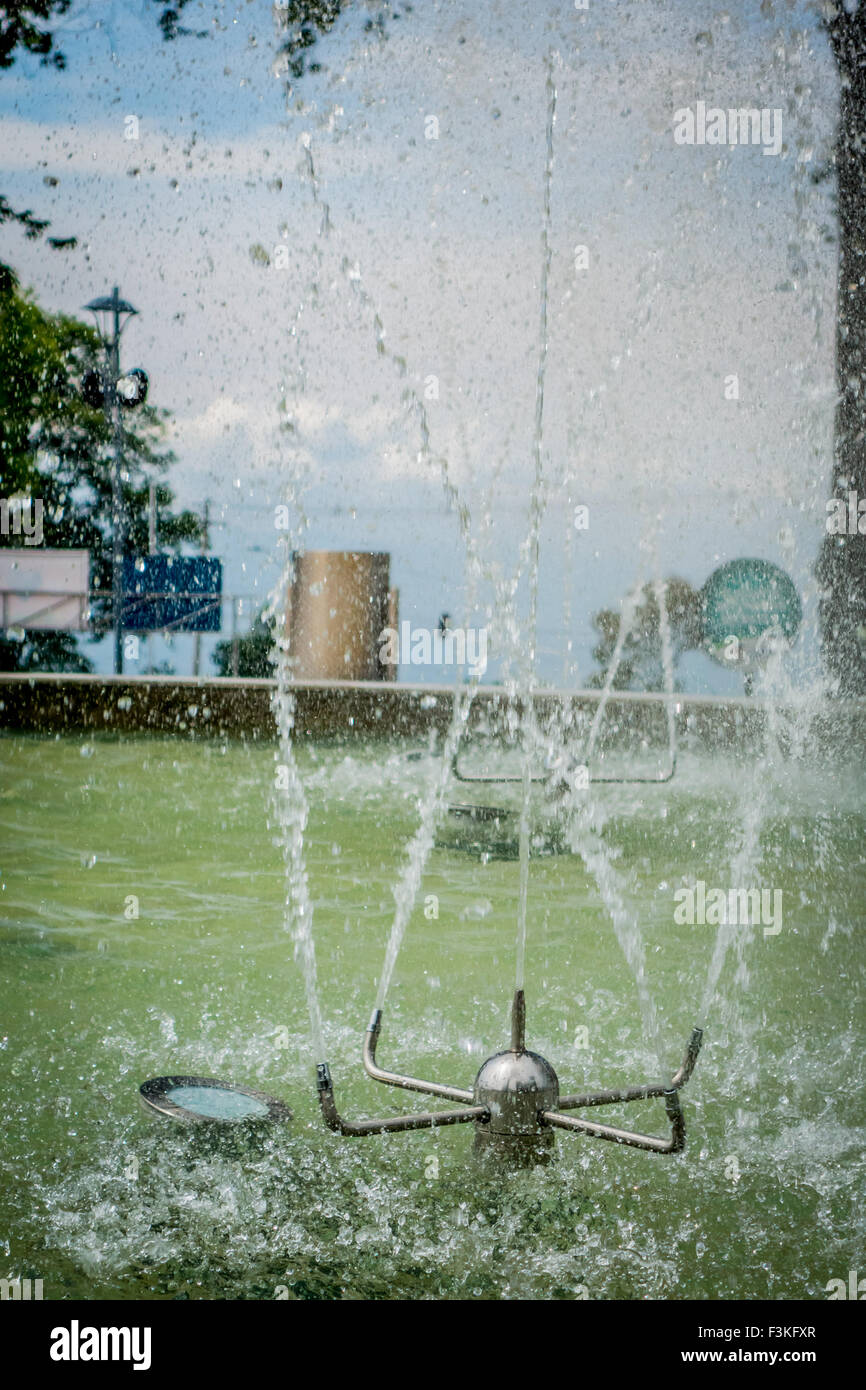 Sprinkler in water fountain at a park, Manizales, Colombia Stock Photo ...