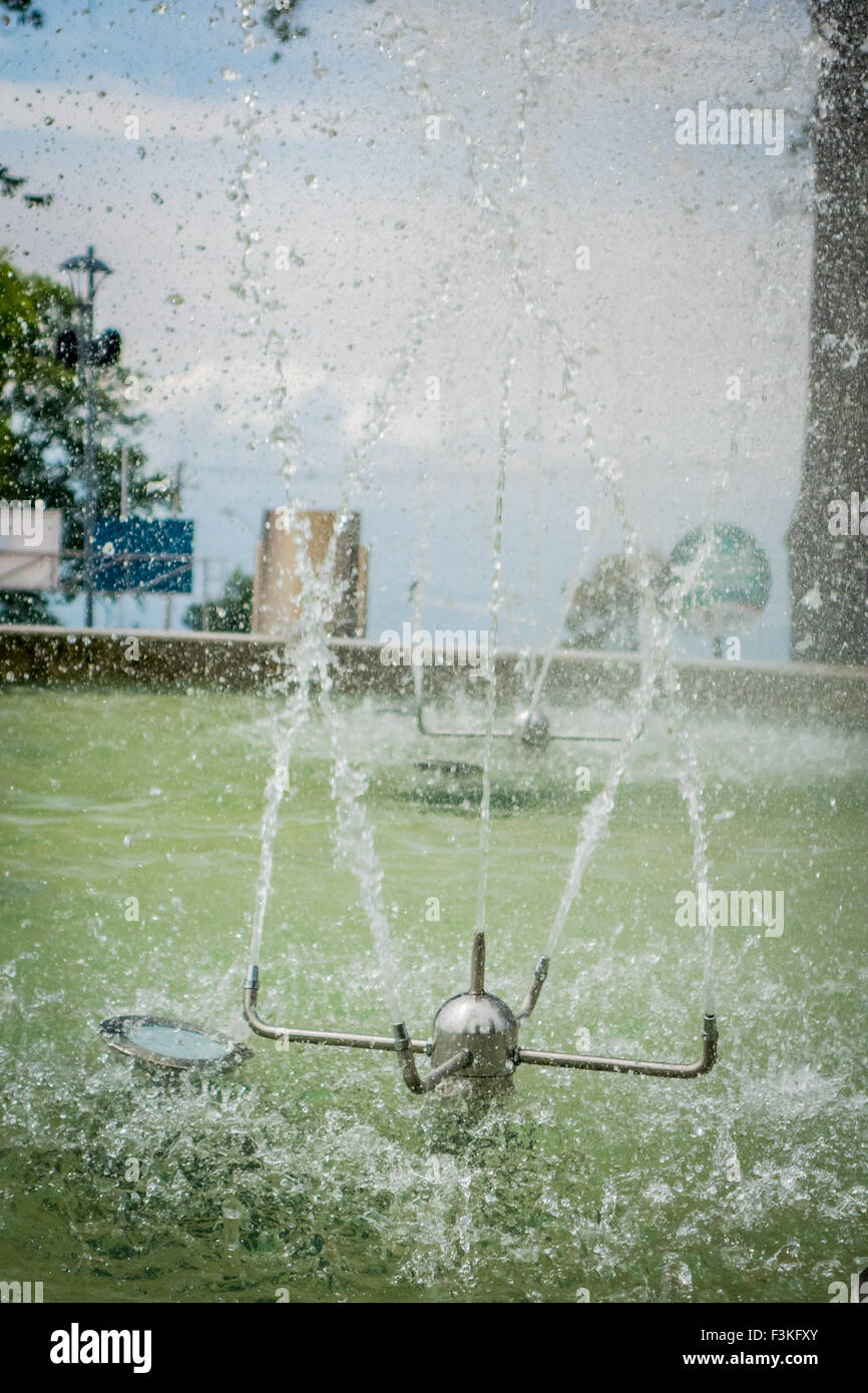 Sprinkler in water fountain at a park, Manizales, Colombia Stock Photo ...