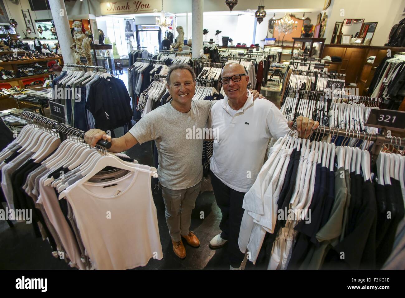 Los Angeles, California, USA. 30th Sep, 2015. Larry Russ, left, and ...