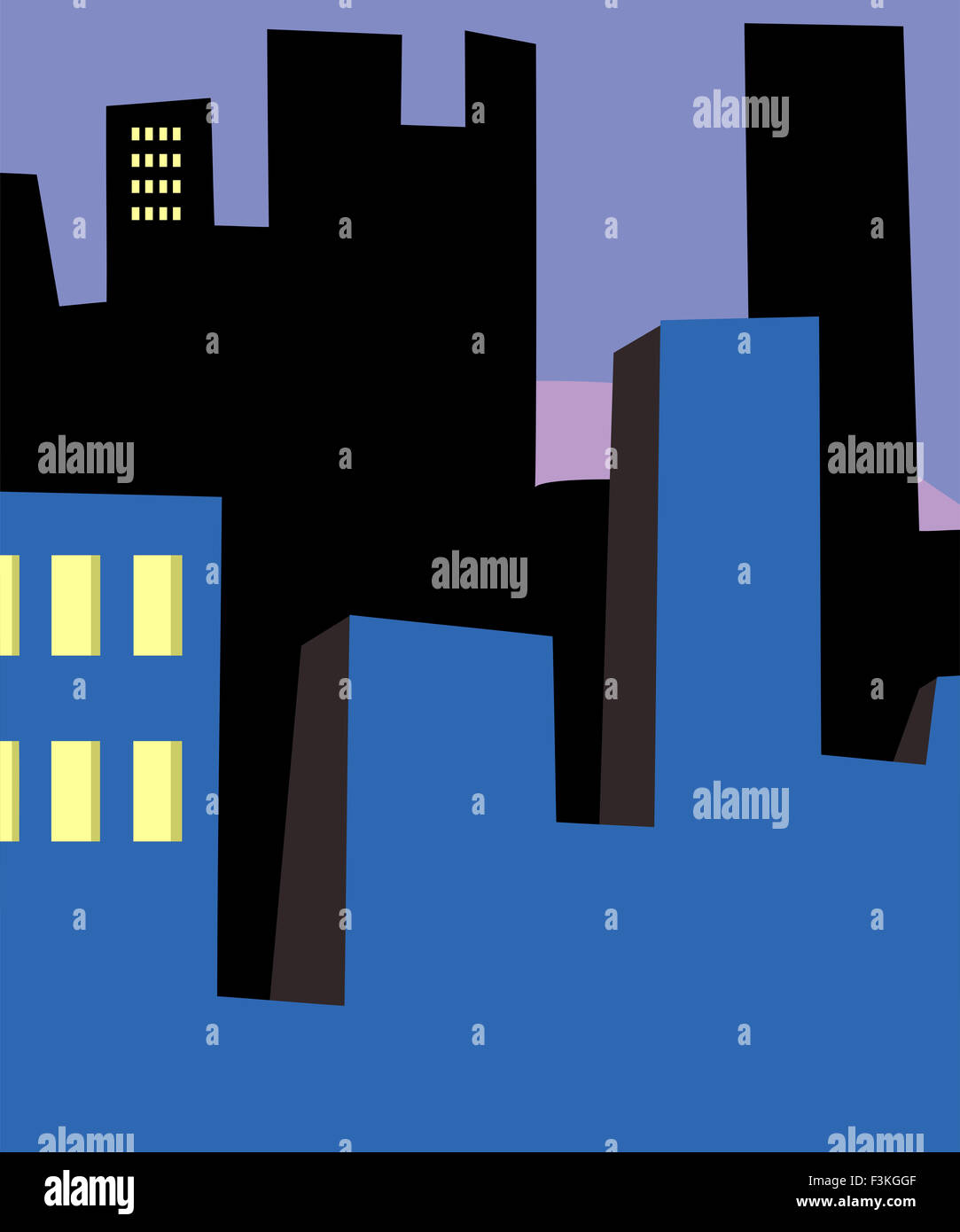 Rows of abstract high-rise buildings background illustration Stock ...