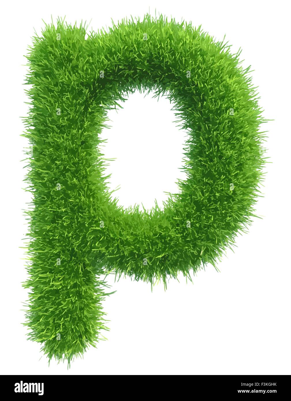Vector small grass letter p on white background Stock Vector Image ...