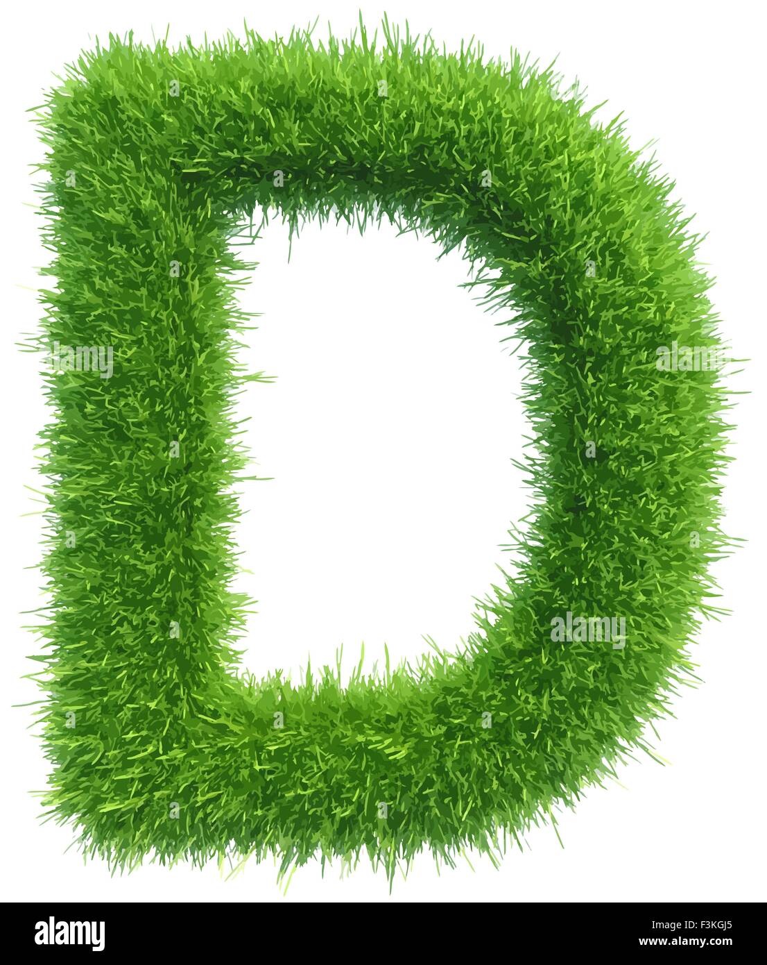 Vector capital letter D from grass on white background Stock Vector ...
