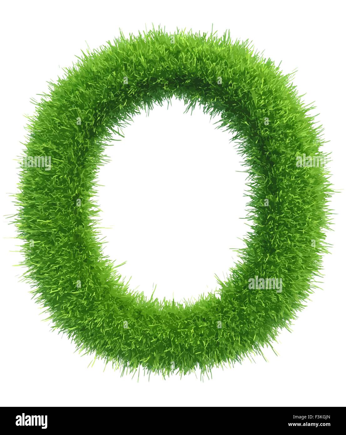 Vector capital letter O from grass on white background Stock Vector ...
