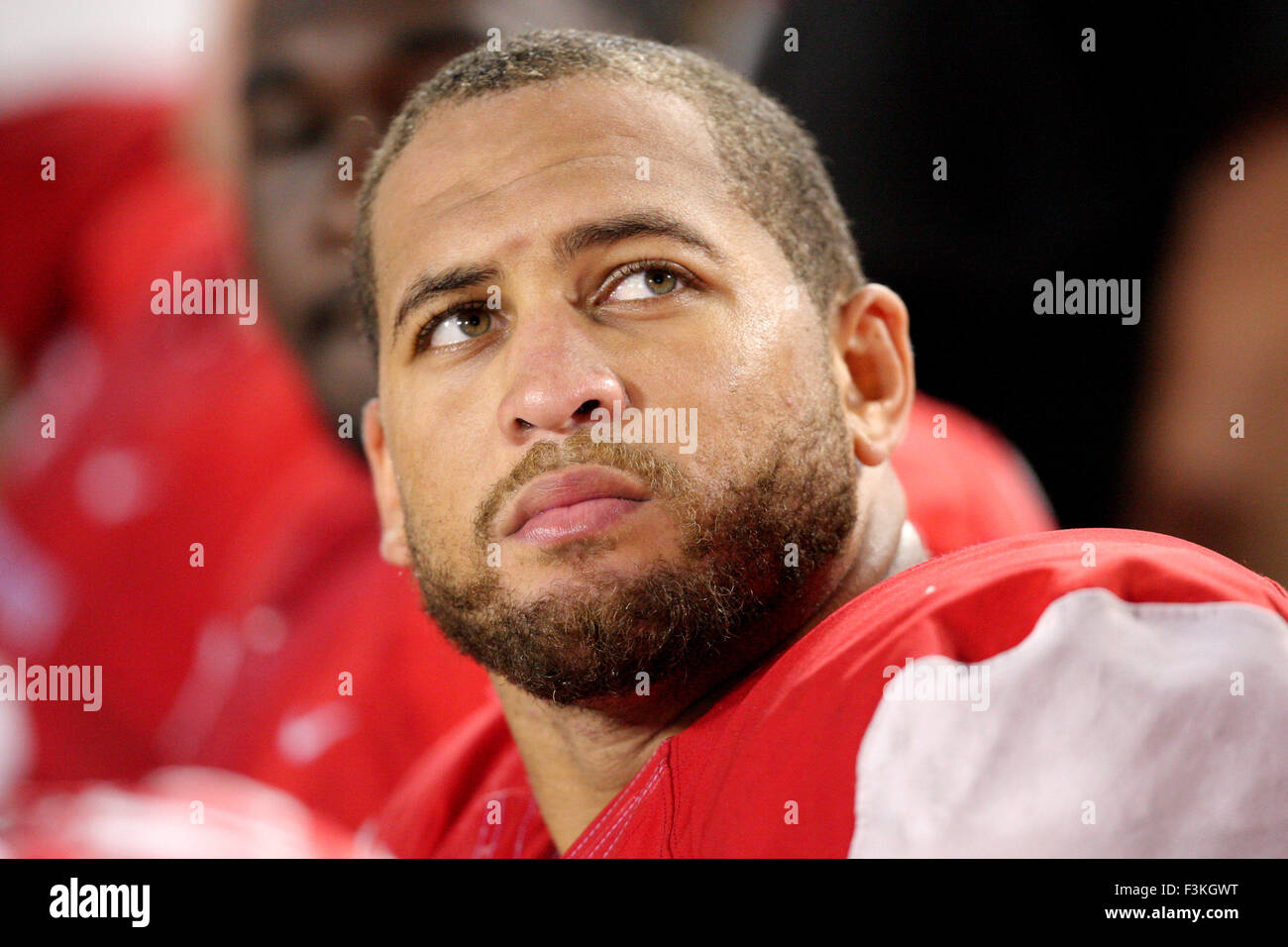 OCT 08 2015: Houston Cougars offensive lineman Alex Cooper (60) looks ...