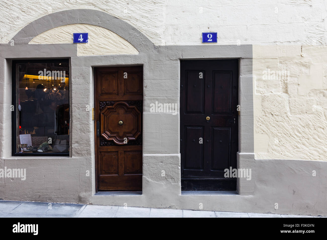 Doors in the old town district of Geneva, Switzerland Stock Photo - Alamy