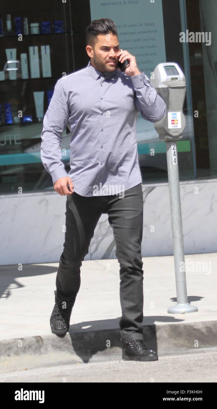 'Shahs of Sunset' star Mike Shouhed chats on his mobile phone while out ...