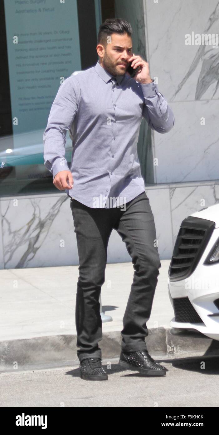 'Shahs of Sunset' star Mike Shouhed chats on his mobile phone while out ...