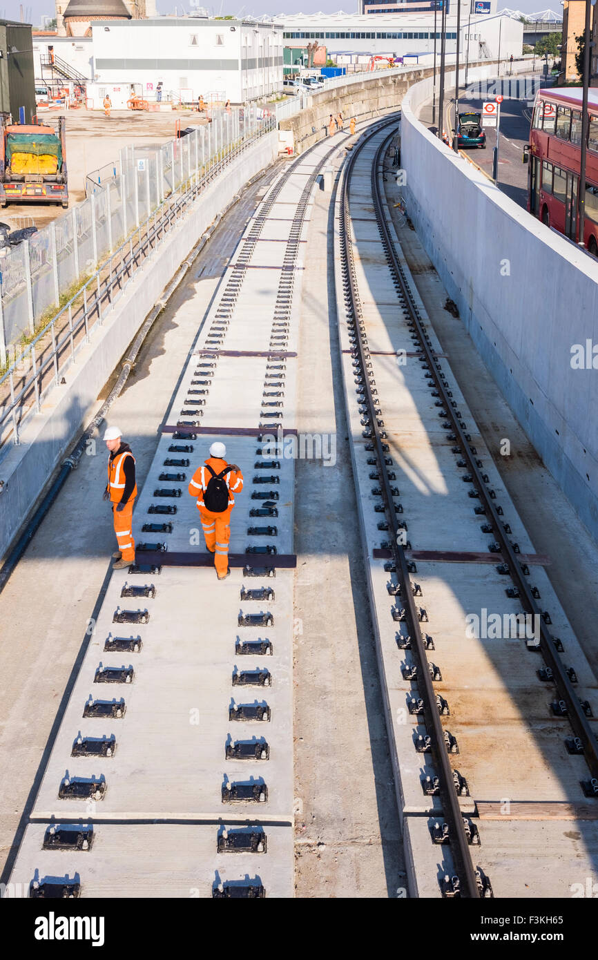 Crossrail track, Silvertown, London, England, U.K Stock Photo - Alamy