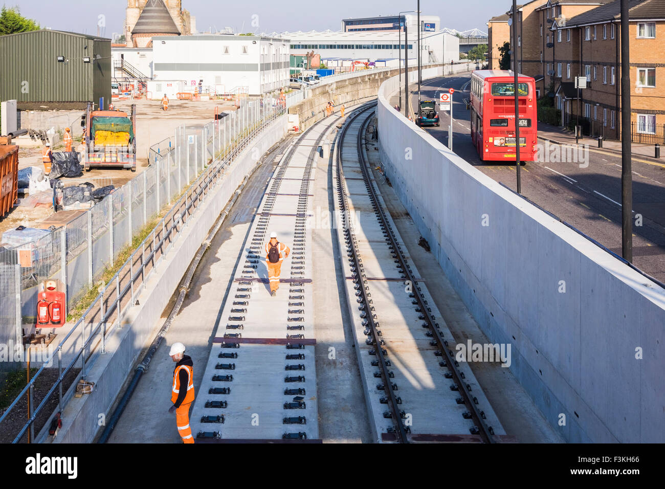 Crossrail track, Silvertown, London, England, U.K Stock Photo - Alamy