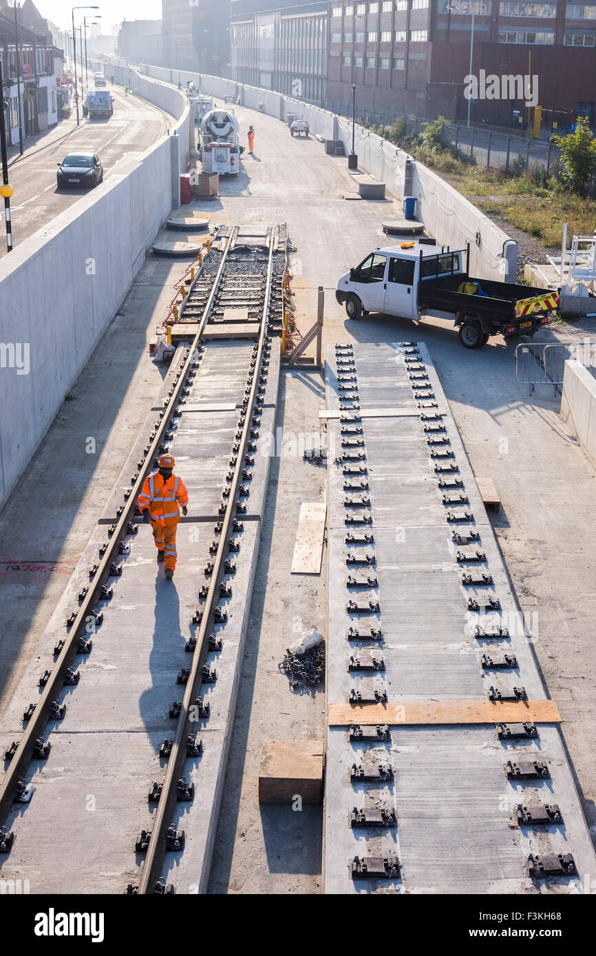 Crossrail track, Silvertown, London, England, U.K Stock Photo - Alamy