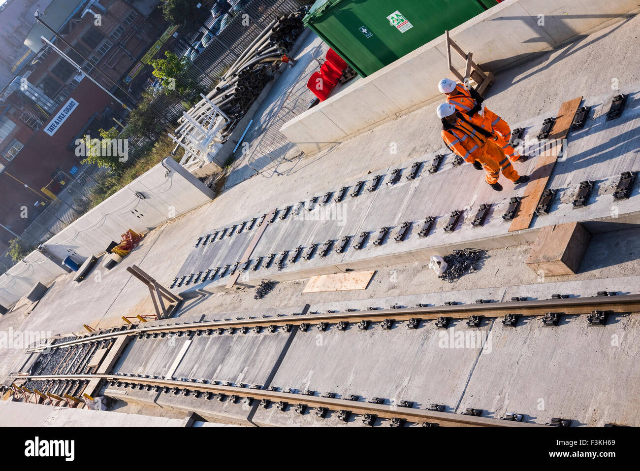 Crossrail track, Silvertown, London, England, U.K Stock Photo - Alamy