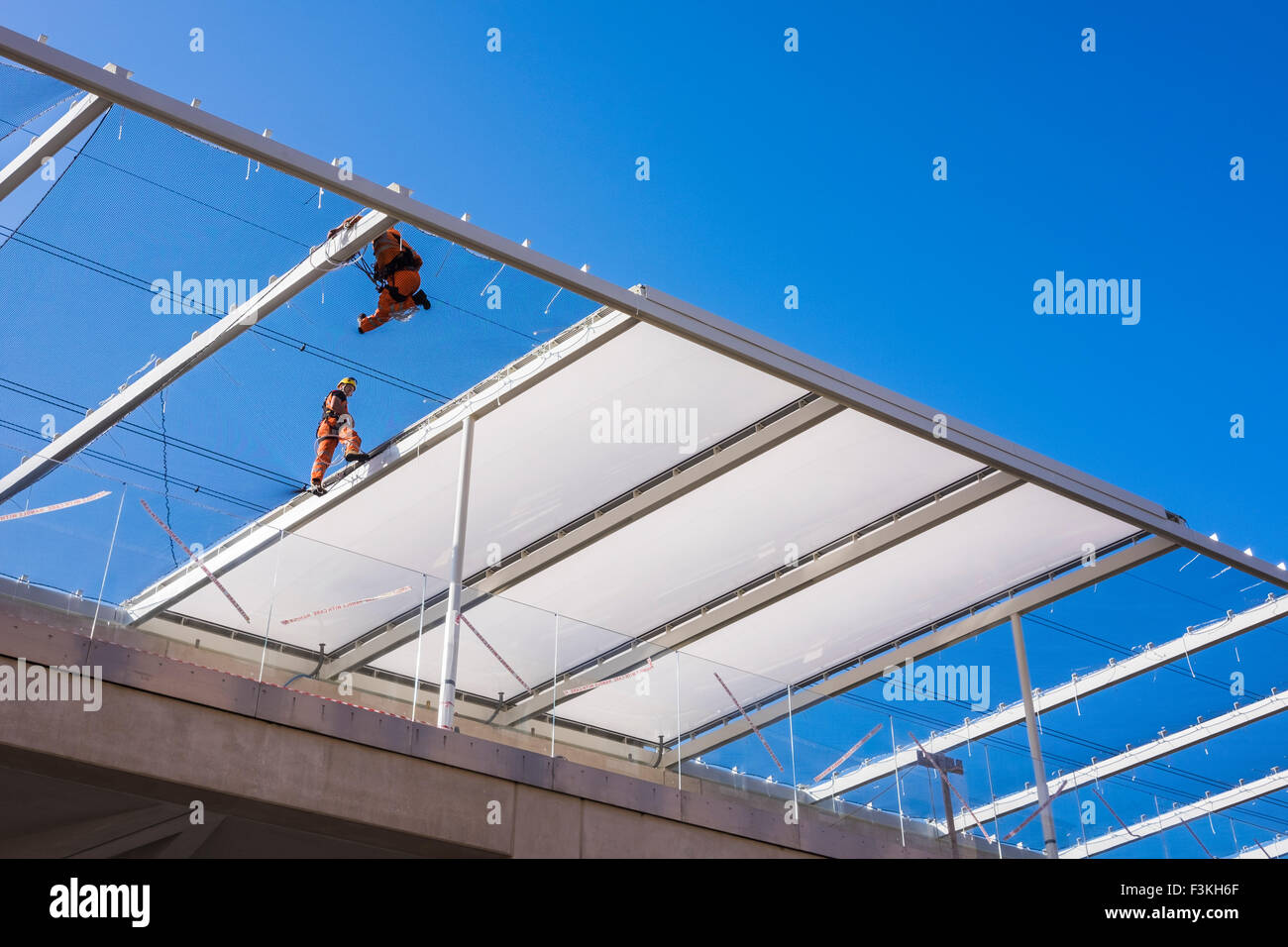 Crossrail Custom House station construction, Docklands, London, England ...
