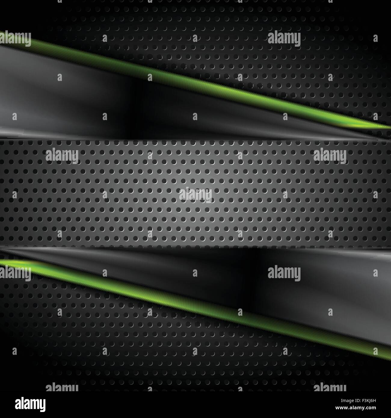 Tech dark glossy background with perforated metal texture. Vector ...