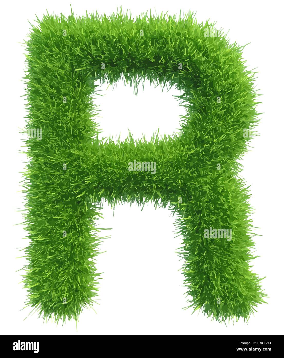 Vector capital letter R from grass on white background Stock Vector ...
