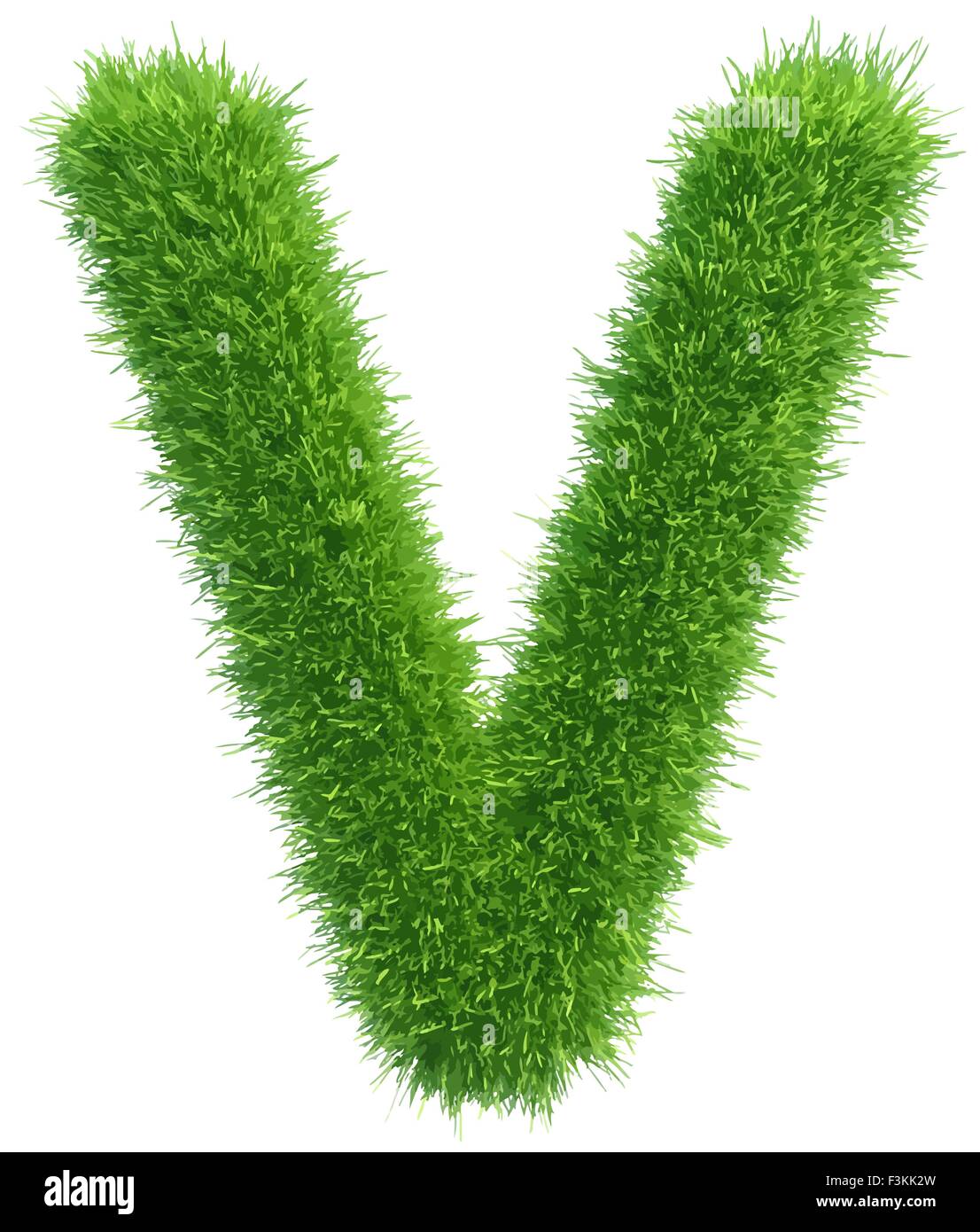 Vector capital letter V from grass on white background Stock Vector ...