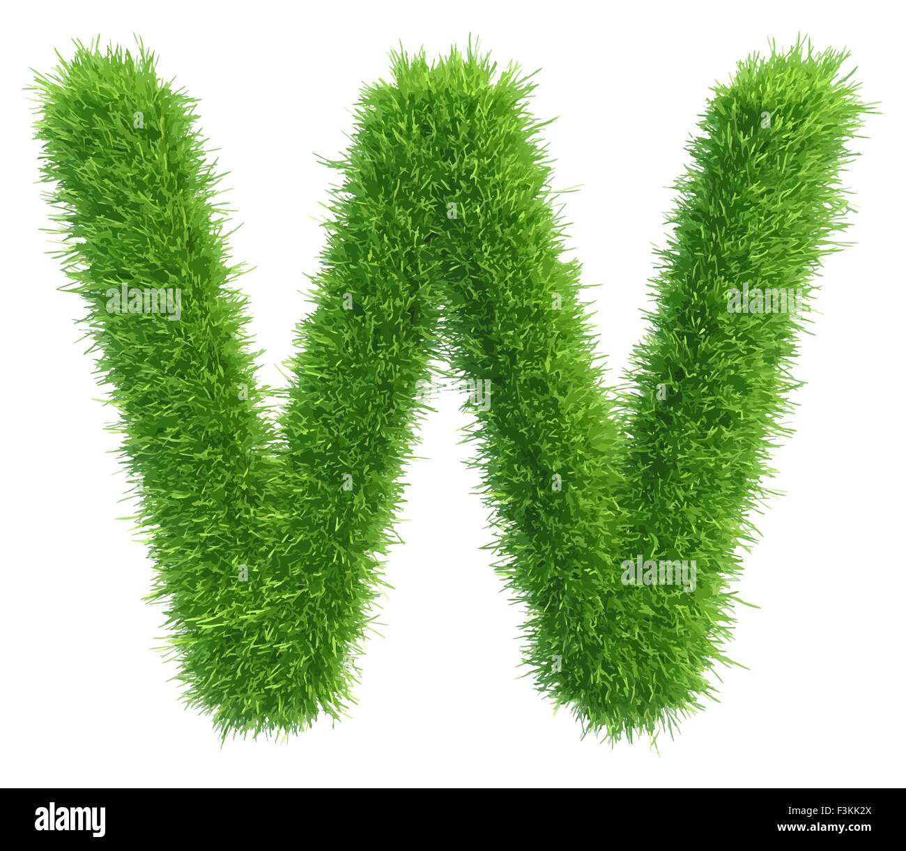 Vector capital letter W from grass on white background Stock Vector ...