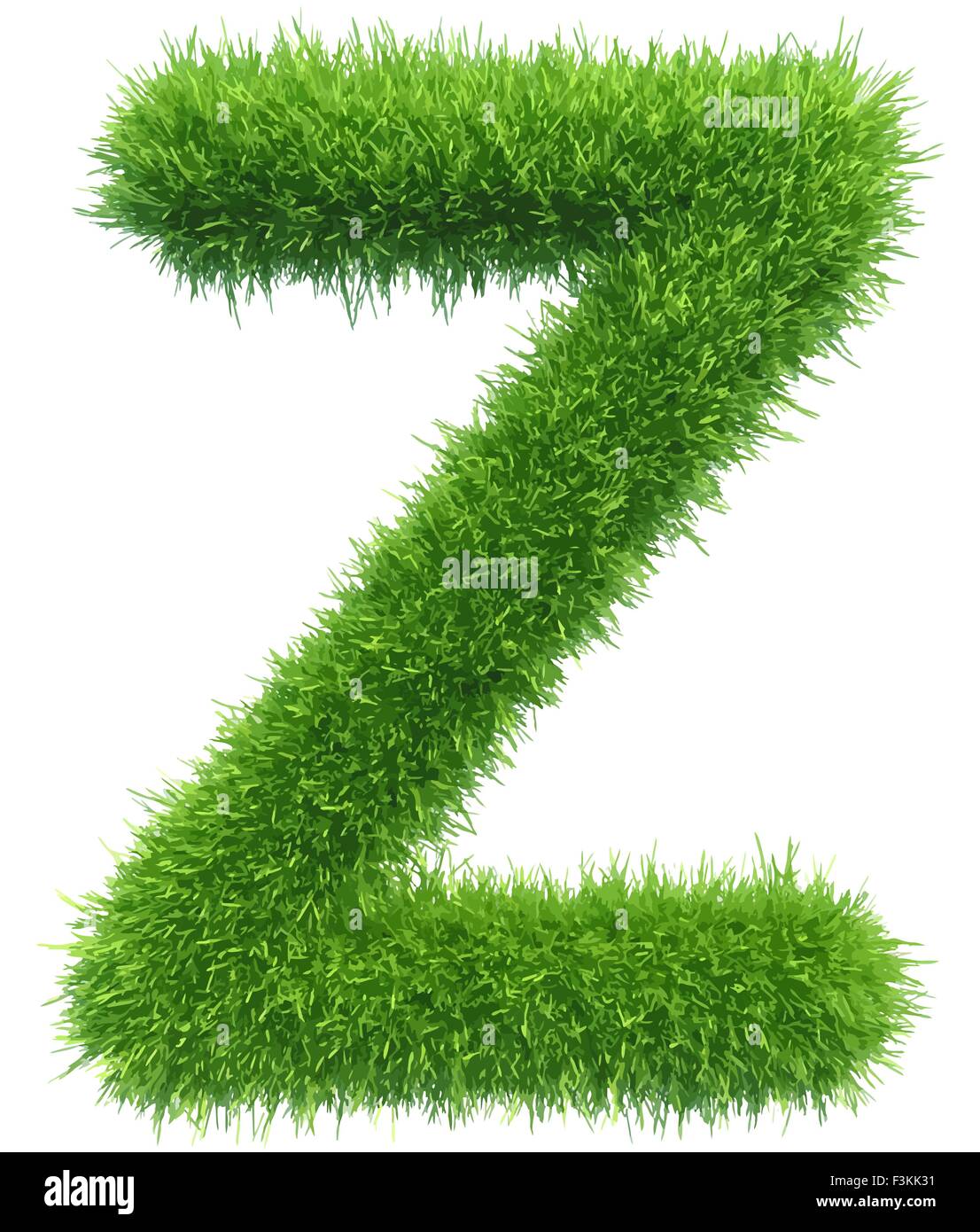 Vector capital letter Z from grass on white background Stock Vector ...